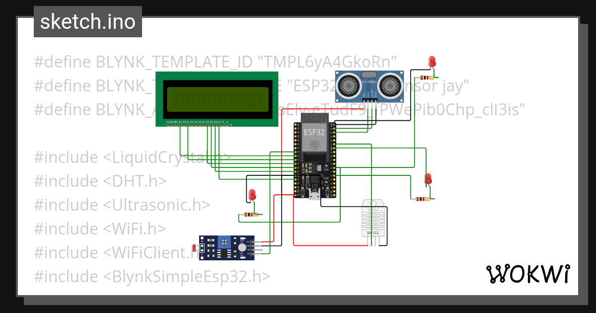ESP32 Multrisensor jay - Wokwi ESP32, STM32, Arduino Simulator