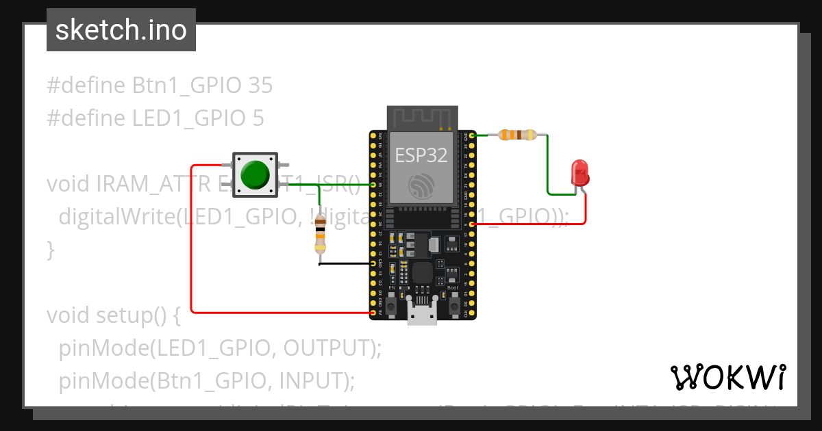 experiment 1 - Wokwi ESP32, STM32, Arduino Simulator experiment 1 - Wokwi ESP32, STM32, Arduino Simulator