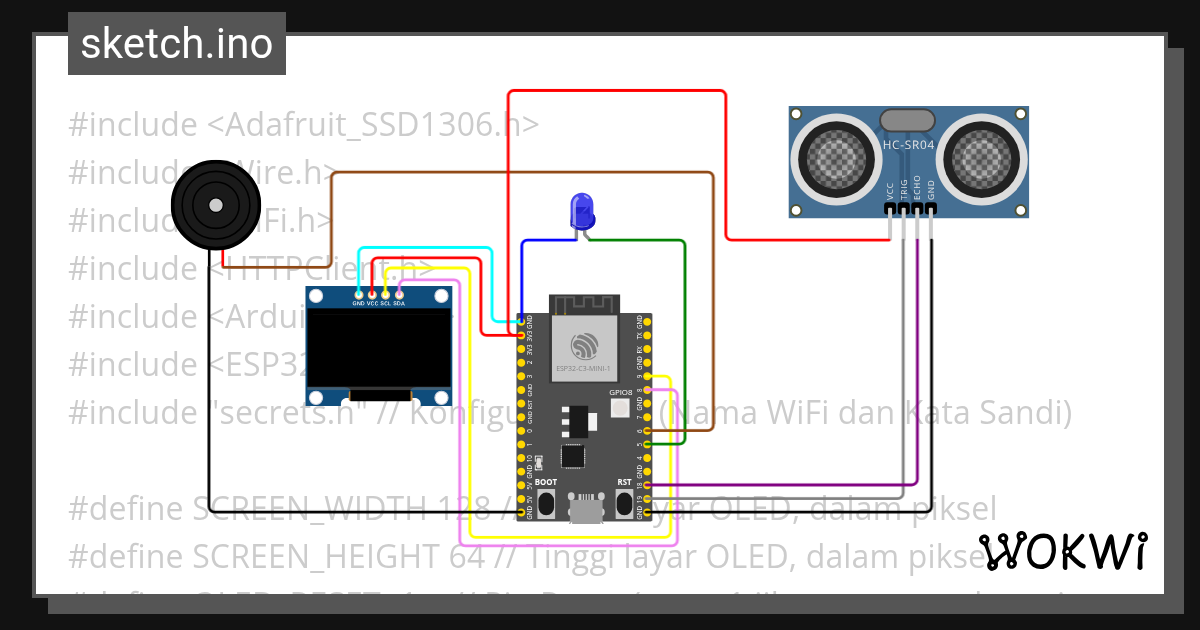 IoT LED ESP32C3 Percobaan onoff - Wokwi ESP32, STM32, Arduino Simulator