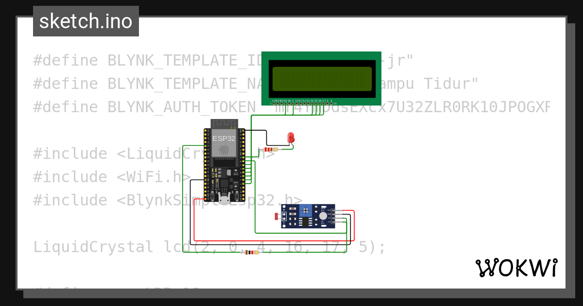 Sensor Lampu Tidur Wokwi Esp32 Stm32 Arduino Simulator 0760