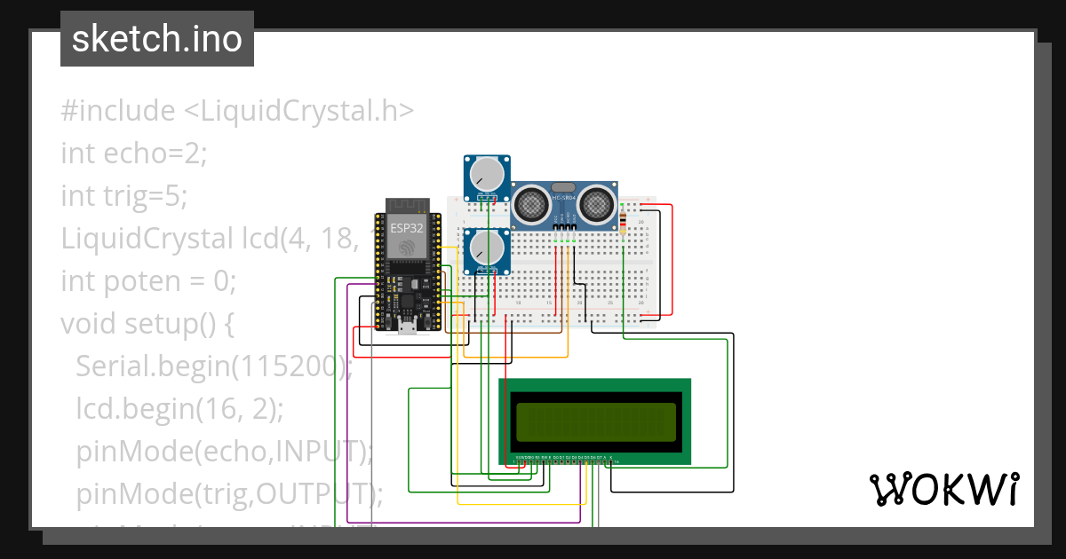 LCD withoutI2C - Wokwi ESP32, STM32, Arduino Simulator