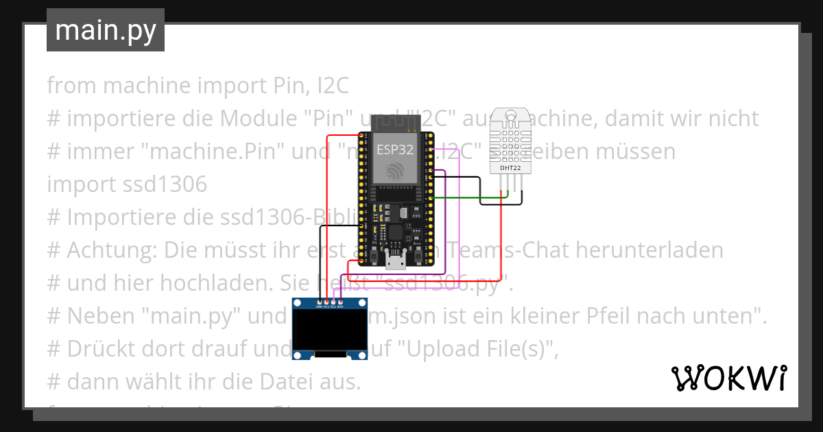 micropython oled + dht - Wokwi ESP32, STM32, Arduino Simulator