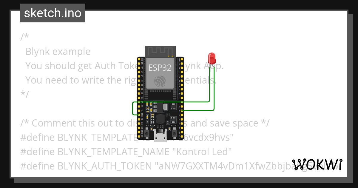 Kontrol Led - Wokwi ESP32, STM32, Arduino Simulator