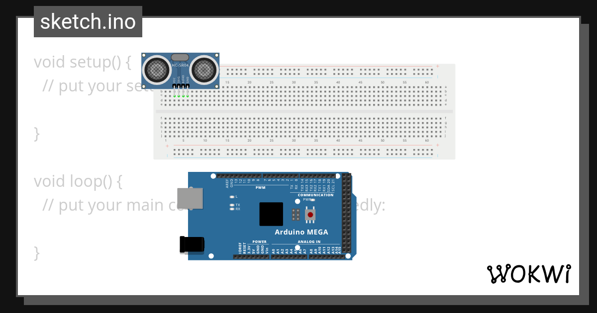 UltraSonic - Wokwi ESP32, STM32, Arduino Simulator