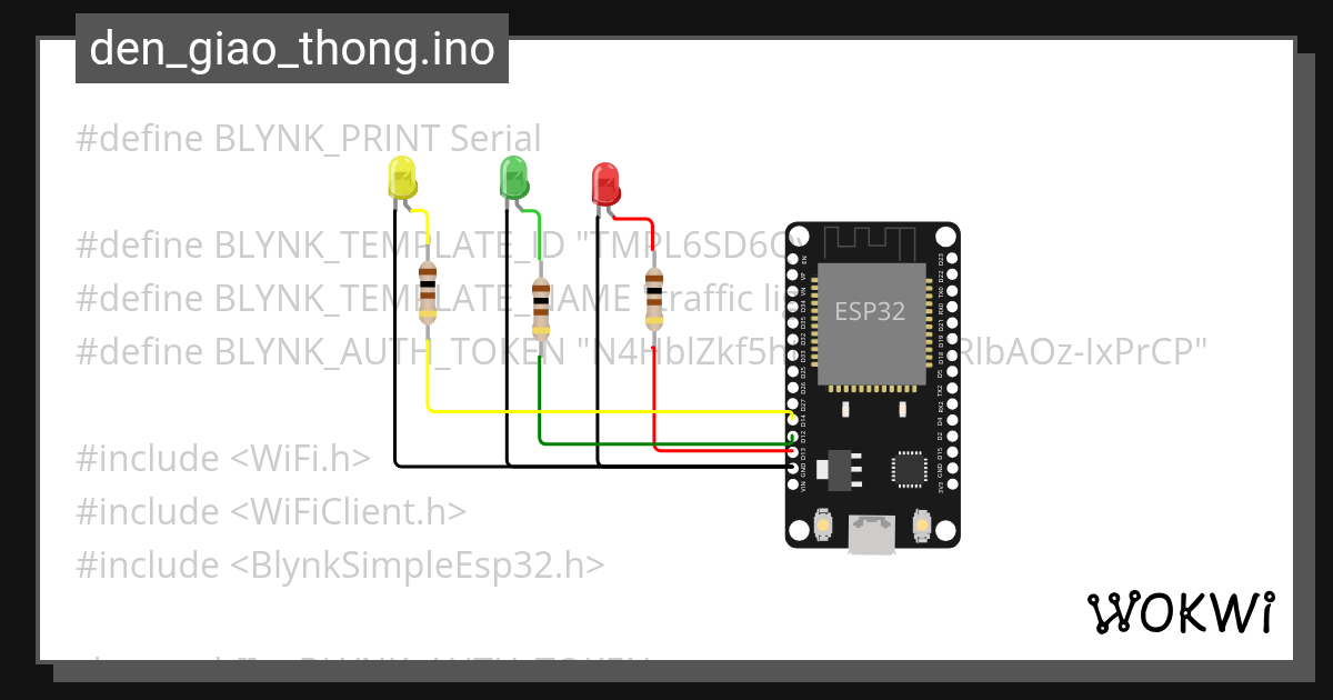 Traffic Light - HuyNQ - Wokwi ESP32, STM32, Arduino Simulator