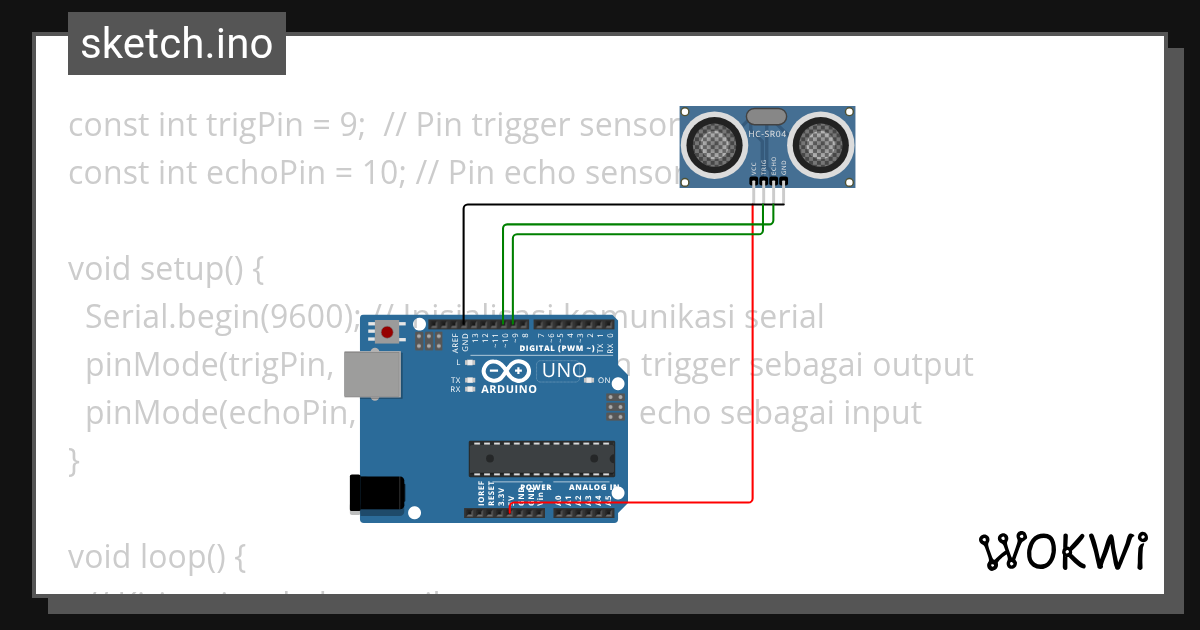 Ultrasonic pert 13 - Wokwi ESP32, STM32, Arduino Simulator