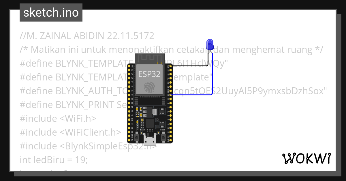 Esp1led Wokwi Esp32 Stm32 Arduino Simulator 