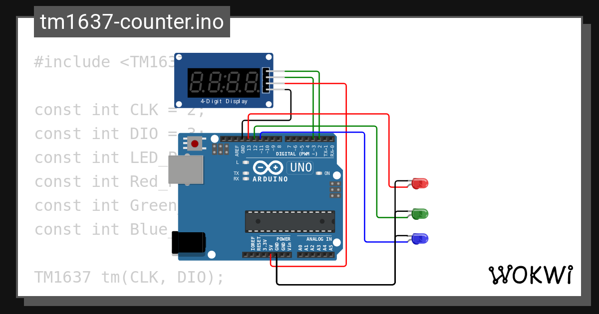 Tm1637 O With Led Copy 2 Wokwi Esp32 Stm32 Arduino 4414
