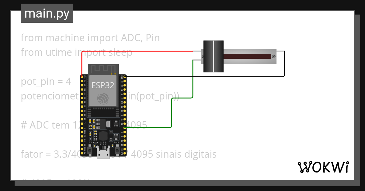 Converter Adc Wokwi Esp32 Stm32 Arduino Simulator 9050