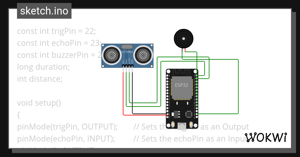 Distance Sound Sensor Copy 2 Wokwi Esp32 Stm32 Arduino Simulator 4846