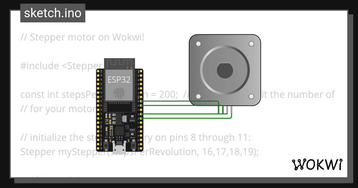 ESP32 stepper - Wokwi ESP32, STM32, Arduino Simulator