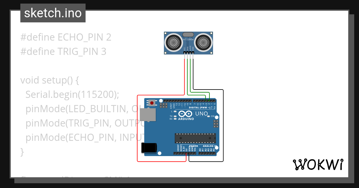 PERTEMUAN 13 NO-1 Sensor Ultrasonik - Wokwi ESP32, STM32, Arduino Simulator