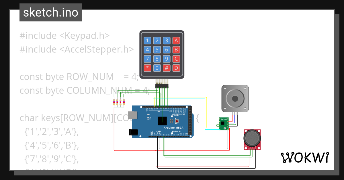 steppermoter keypad - Wokwi ESP32, STM32, Arduino Simulator