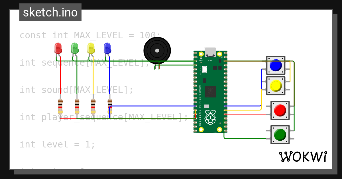 Simon Game Wokwi Esp32 Stm32 Arduino Simulator