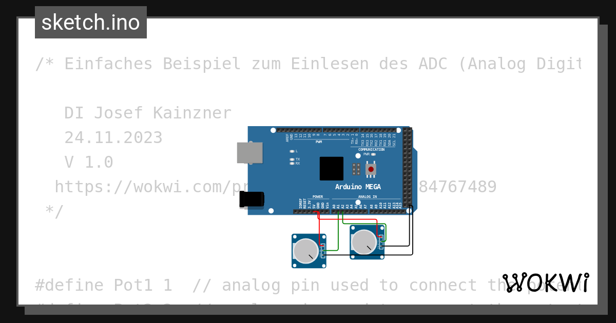 Dual Voltmeter Wokwi Esp32 Stm32 Arduino Simulator 7642