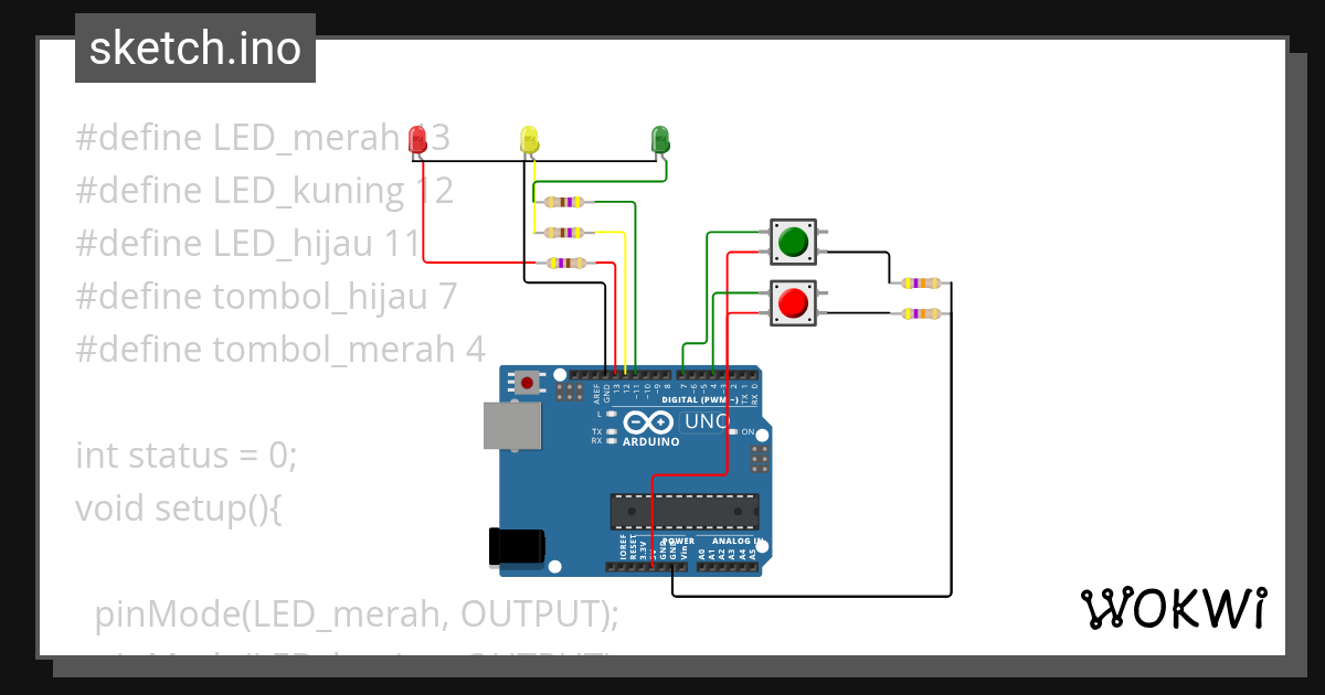 Lampu Merah Zul Wokwi Esp32 Stm32 Arduino Simulator