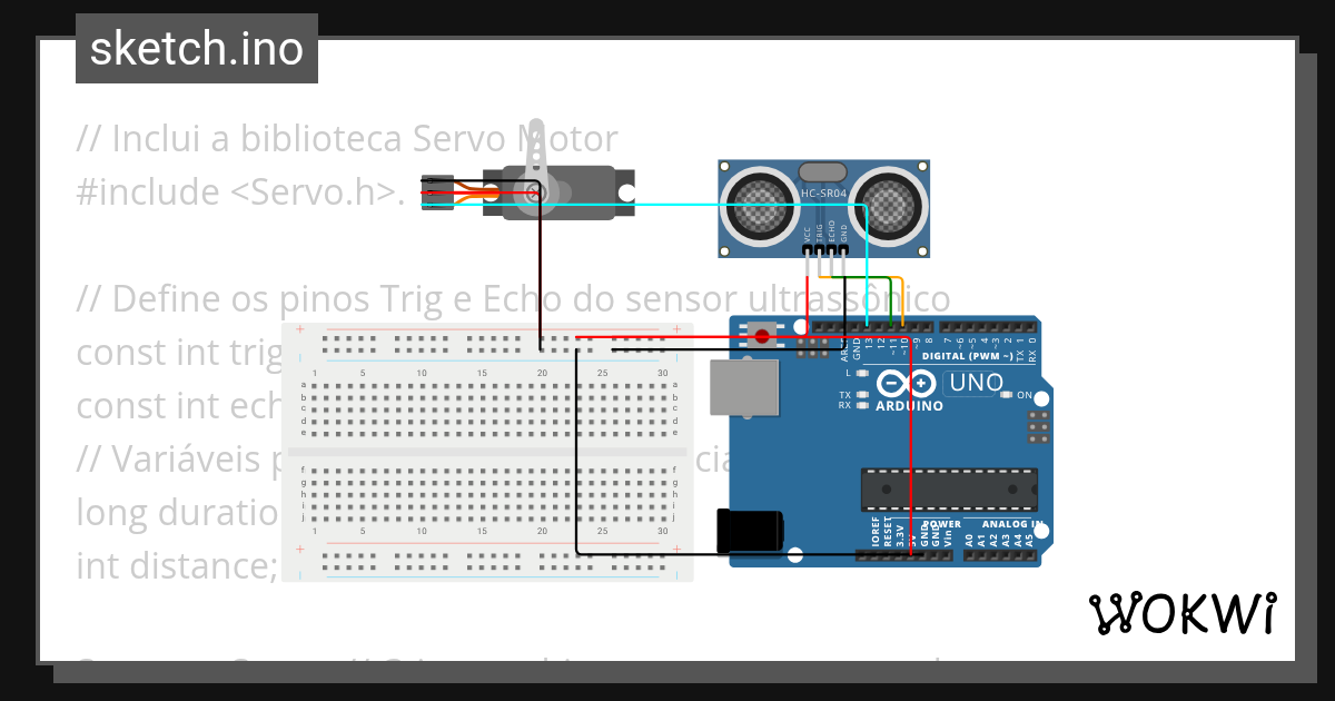 Projeto Radar Wokwi Esp32 Stm32 Arduino Simulator 9012