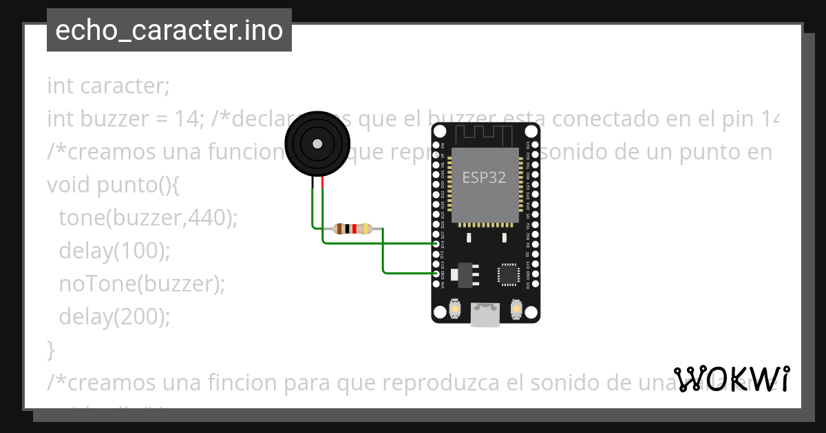 trductor a codigo morse - Wokwi ESP32, STM32, Arduino Simulator trductor a codigo morse - Wokwi ESP32, STM32, Arduino Simulator