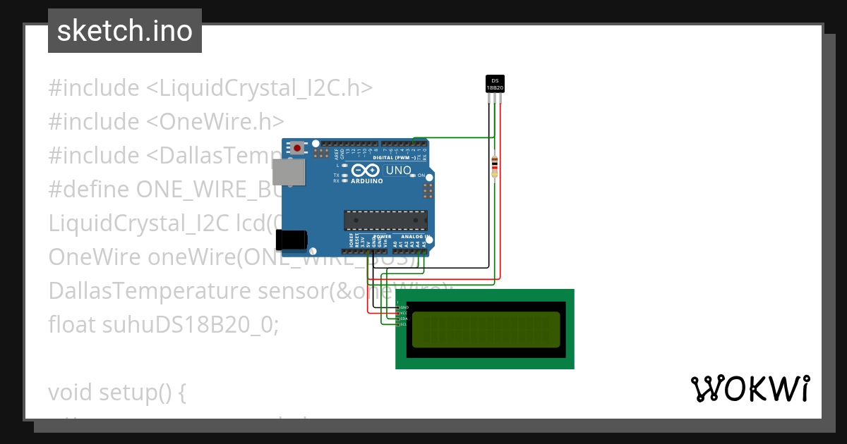 sensor ds18b - Wokwi ESP32, STM32, Arduino Simulator