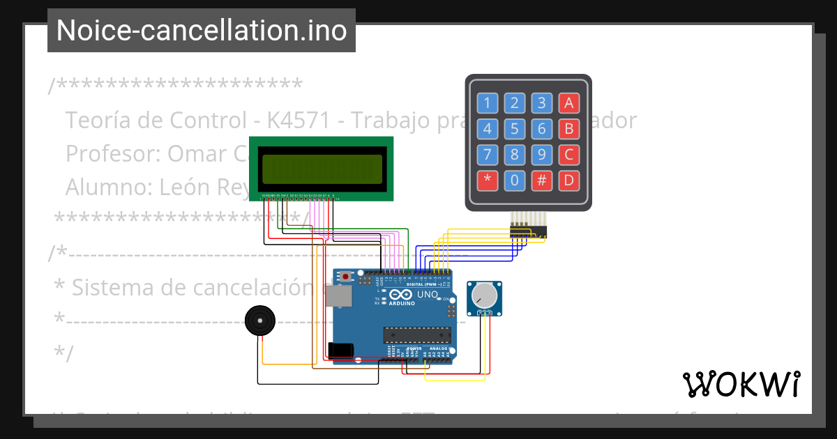 Noise Cancellation 102 Wokwi Esp32 Stm32 Arduino Simulator 3674