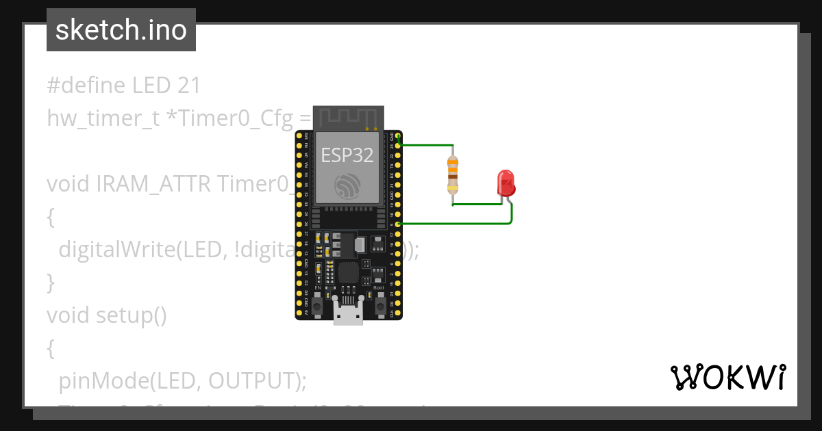 Led Glowing Wokwi Esp32 Stm32 Arduino Simulator 5249