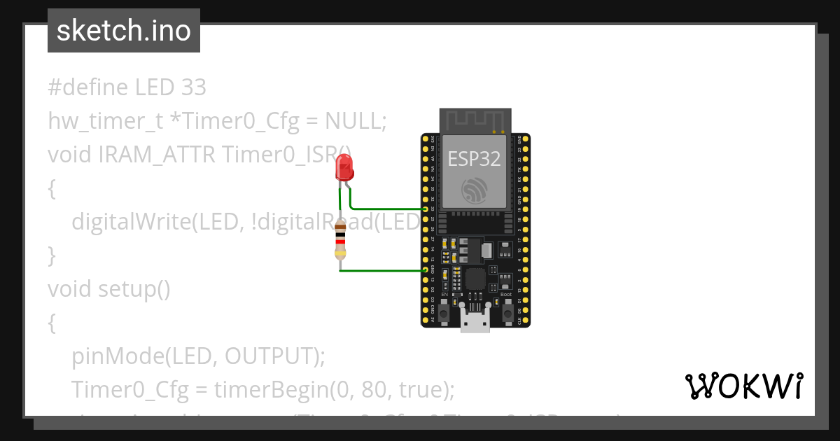 Timer Interrupt Wokwi Esp32 Stm32 Arduino Simulator 0332