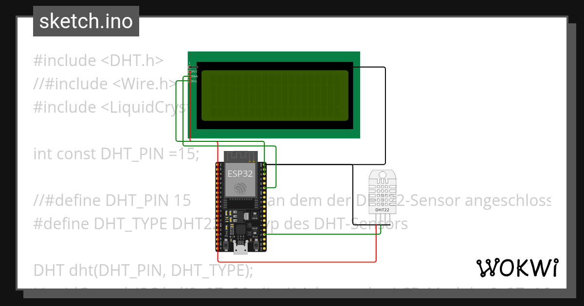 DHT22_LCD_ausgabe - Wokwi ESP32, STM32, Arduino Simulator