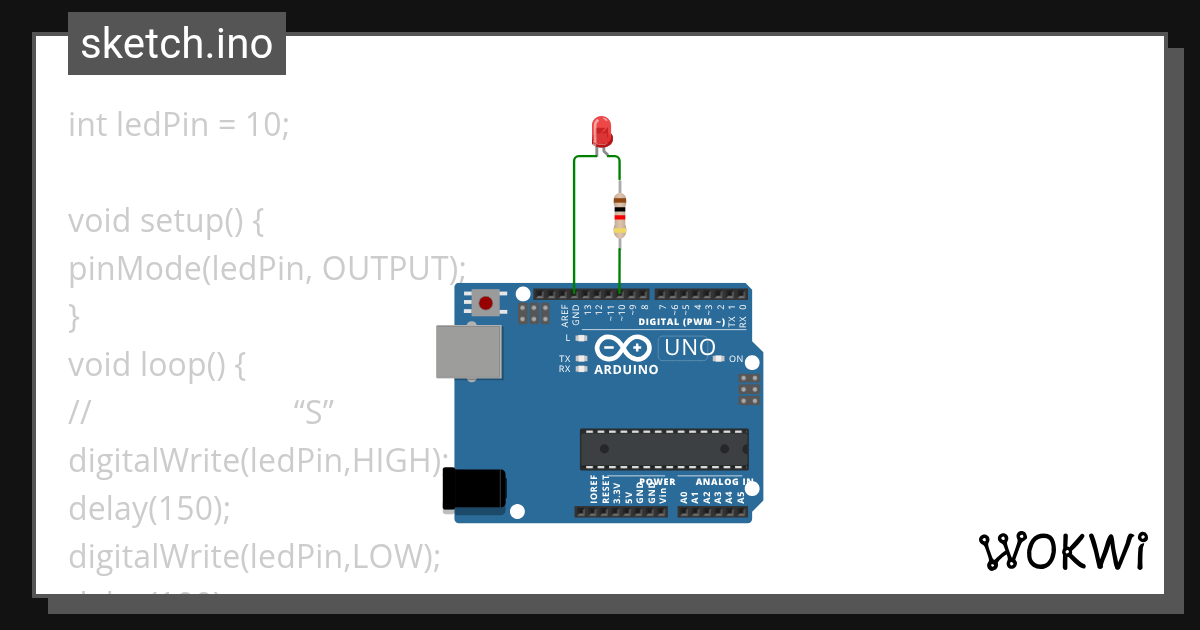 2 Sos求救信号灯 Wokwi Esp32 Stm32 Arduino Simulator 