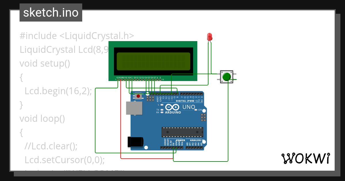 LCD SASI - Wokwi ESP32, STM32, Arduino Simulator