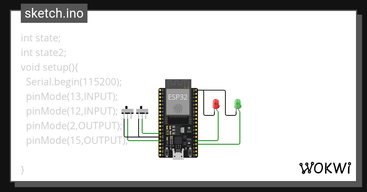 Led With Switch Wokwi Esp32 Stm32 Arduino Simulator 