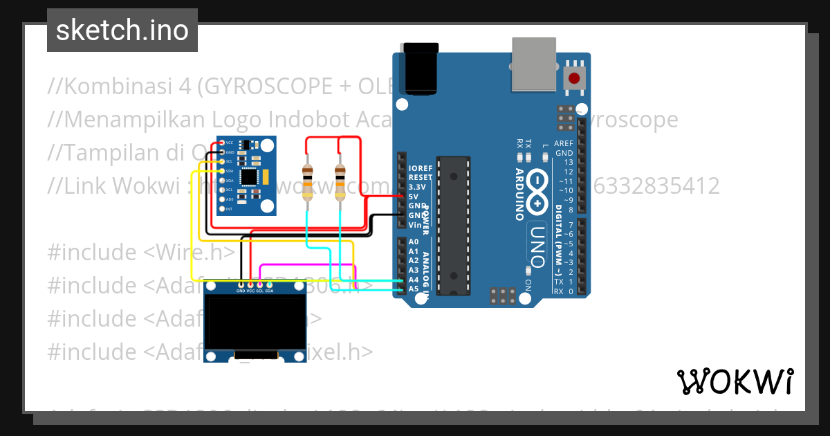 Pert 14 Gyroscope Oled Wokwi Esp32 Stm32 Arduino Simulator