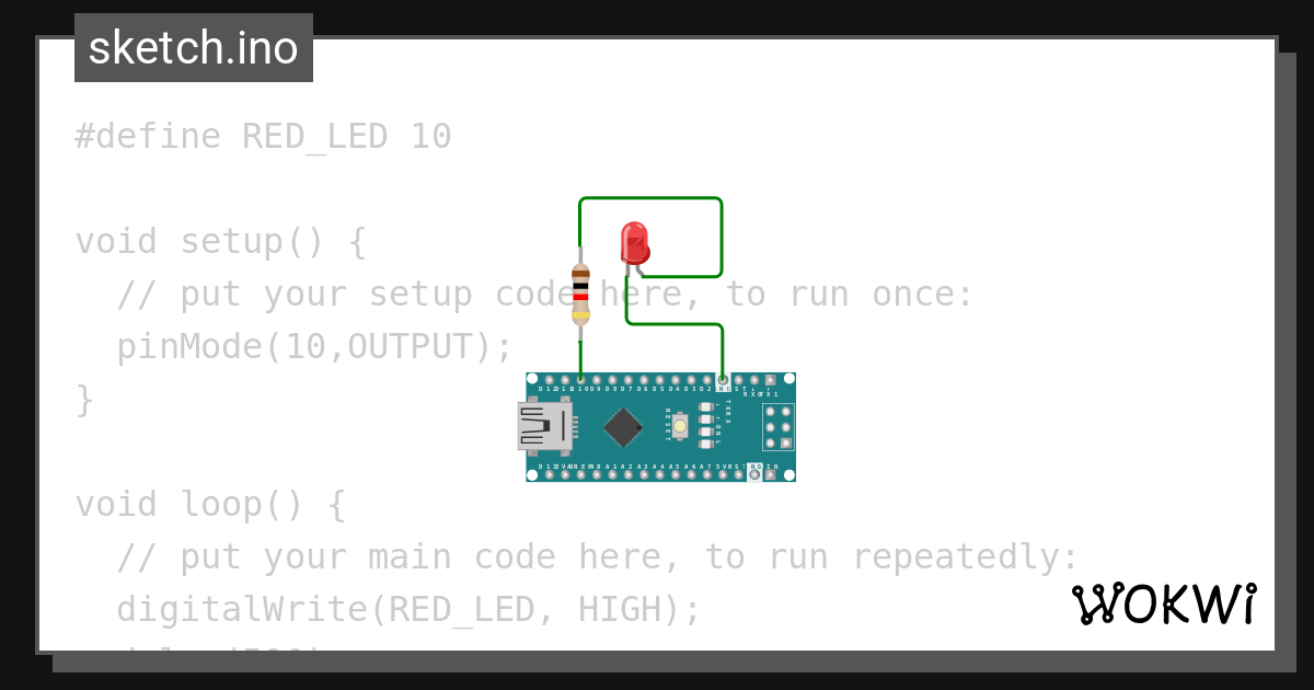 Led05秒毎に点滅 Wokwi Esp32 Stm32 Arduino Simulator 