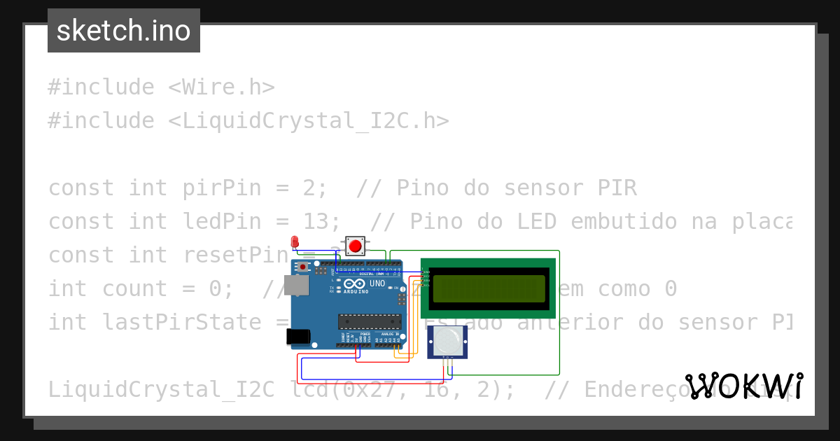 Sensor De Movimento Wokwi Esp32 Stm32 Arduino Simulator