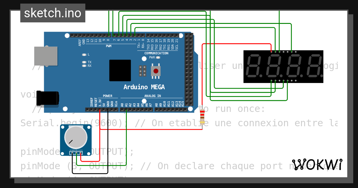 7segment Potentio Wokwi Esp32 Stm32 Arduino Simulator