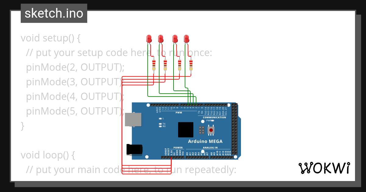 Chenillard Wokwi Esp32 Stm32 Arduino Simulator 