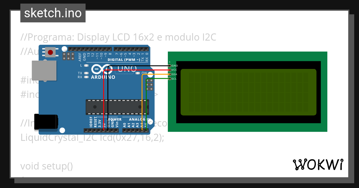 Lcd i2c - Wokwi ESP32, STM32, Arduino Simulator