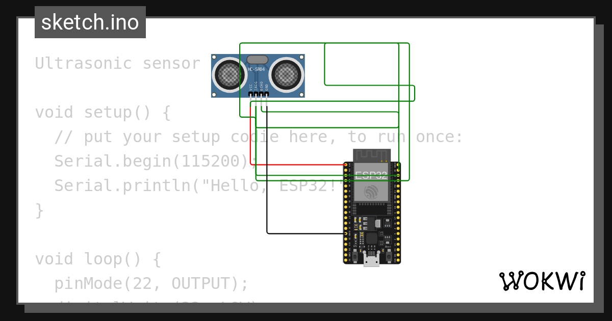 Ultrasonic Wokwi Esp32 Stm32 Arduino Simulator 4610