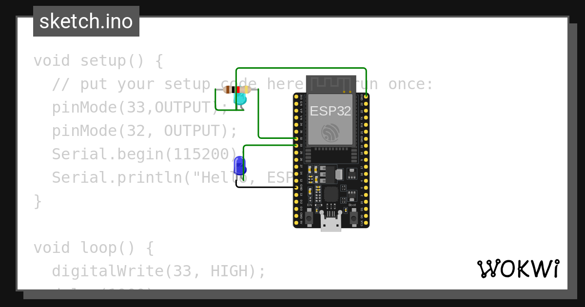 Esp32 2 Leds Wokwi Esp32 Stm32 Arduino Simulator 3253