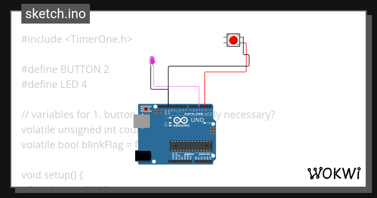 Interrupt Aufgabe S.268 Working - Wokwi ESP32, STM32, Arduino Simulator