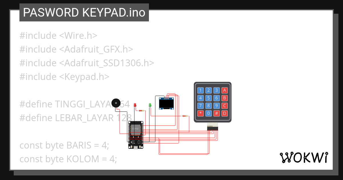 PASWORD KEYPAD.ino - Wokwi ESP32, STM32, Arduino Simulator