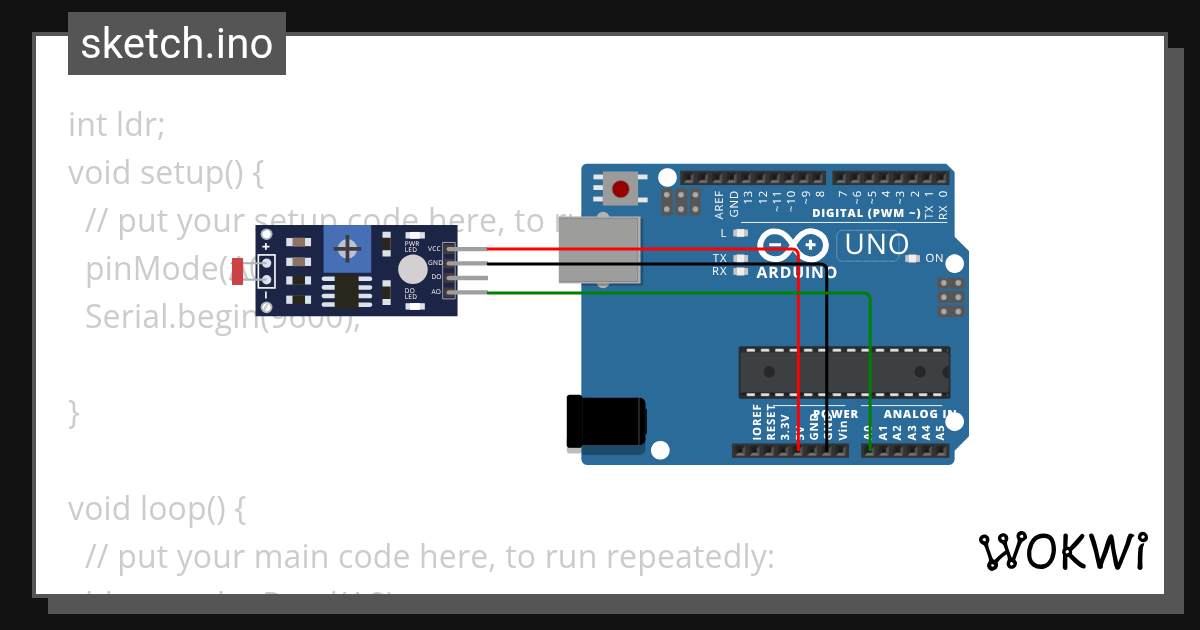 Light Internsity Measurement Wokwi Esp32 Stm32 Arduino Simulator