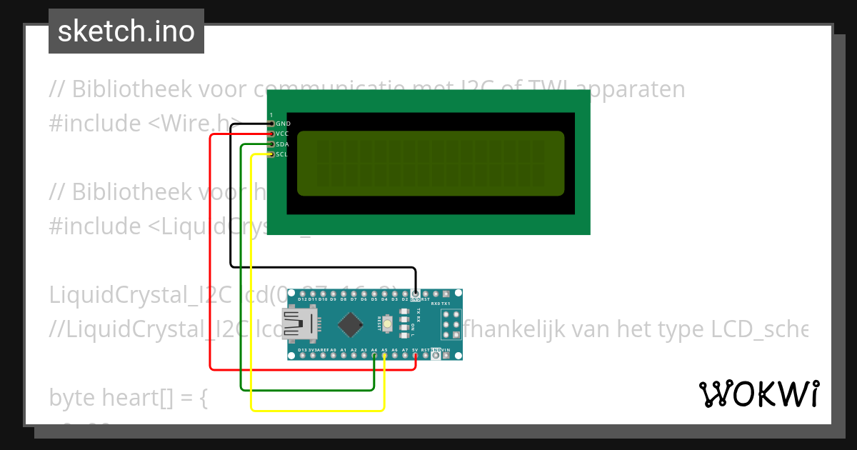 LCD met I2C - Wokwi ESP32, STM32, Arduino Simulator