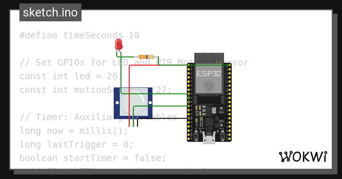 Pir Sensor Wokwi Esp32 Stm32 Arduino Simulator 1070