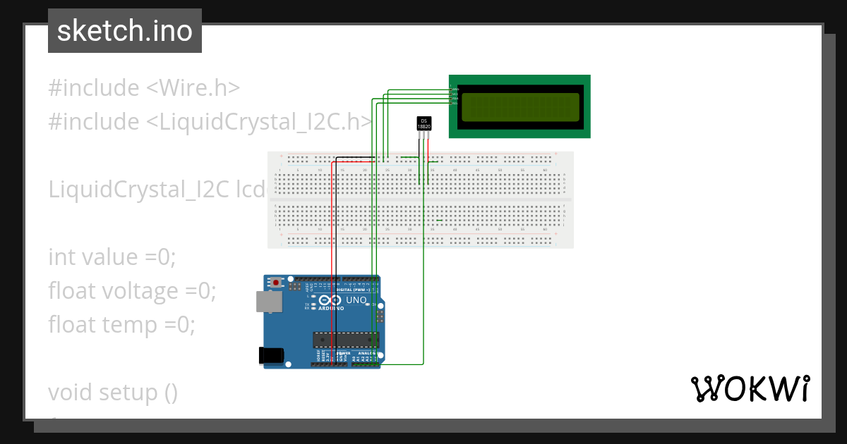 Temperature measurements system - Wokwi ESP32, STM32, Arduino Simulator