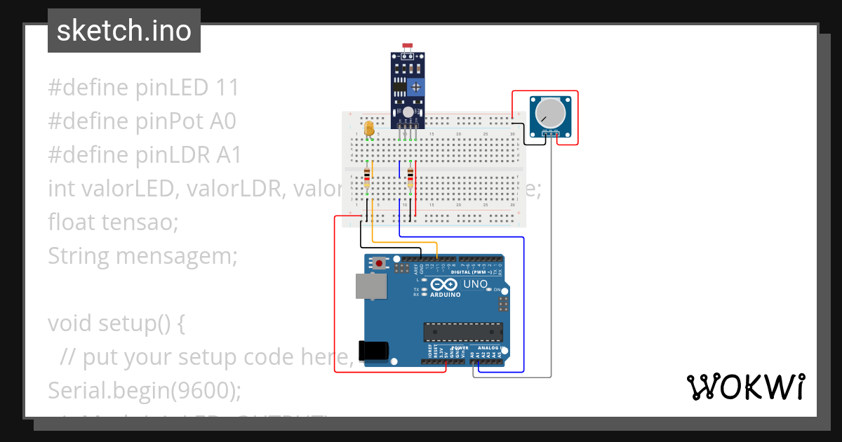 Atividade 10 - Led LDR no EXCEL - Iot - Gabriel Heliandro - Wokwi ESP32, STM32, Arduino Simulator