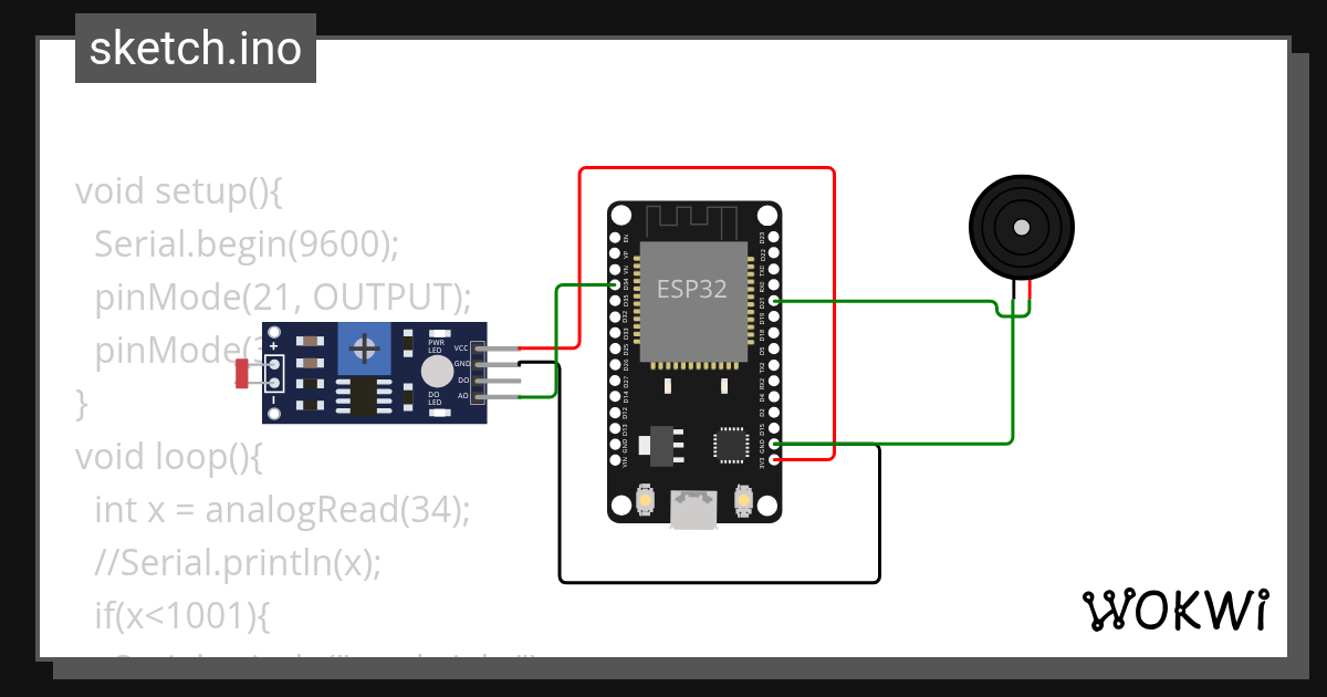LDR SENSOR WITH ESP32 Copy - Wokwi ESP32, STM32, Arduino Simulator