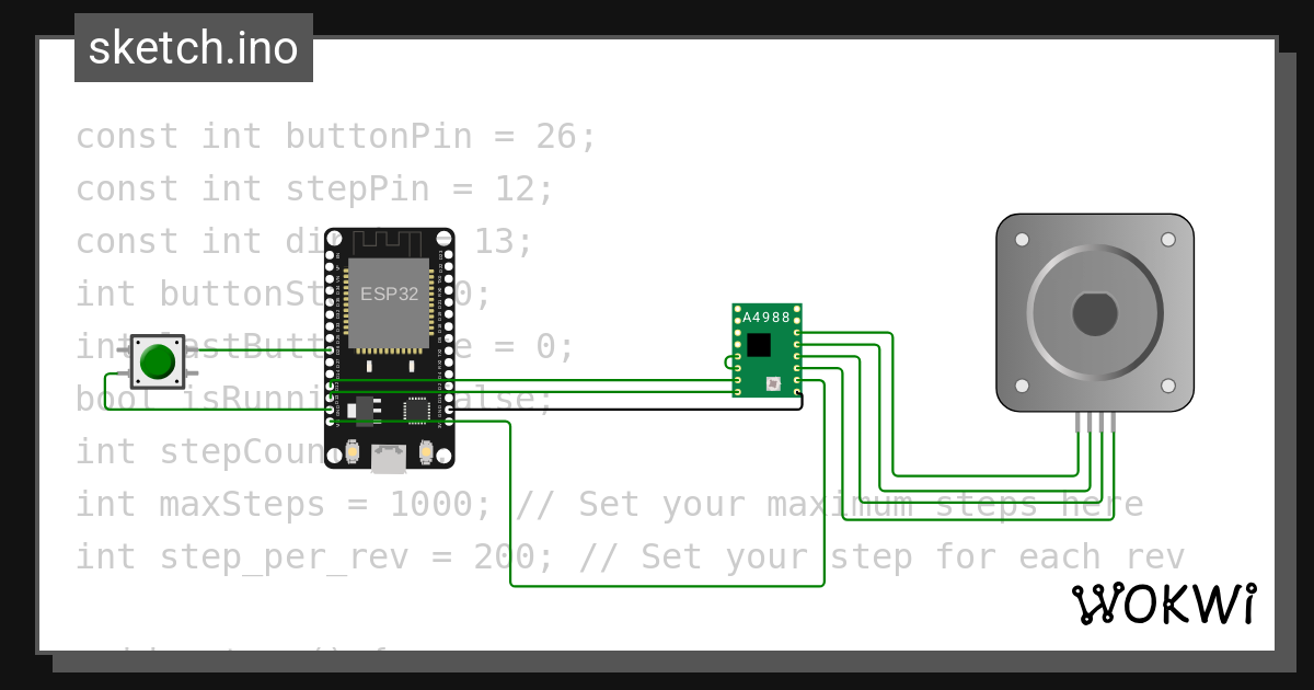 Control Stepper Motor A4988 Copy 2 Wokwi Esp32 Stm32 Arduino