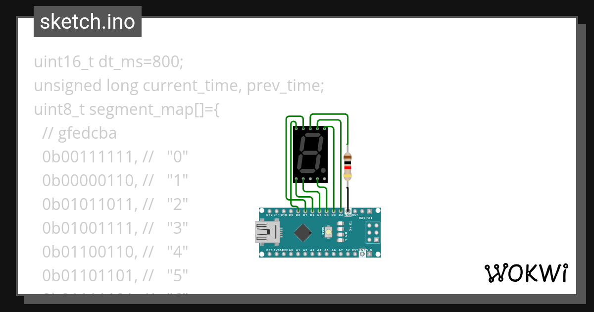 Display 7 Segmentos Wokwi Esp32 Stm32 Arduino Simulator 3976