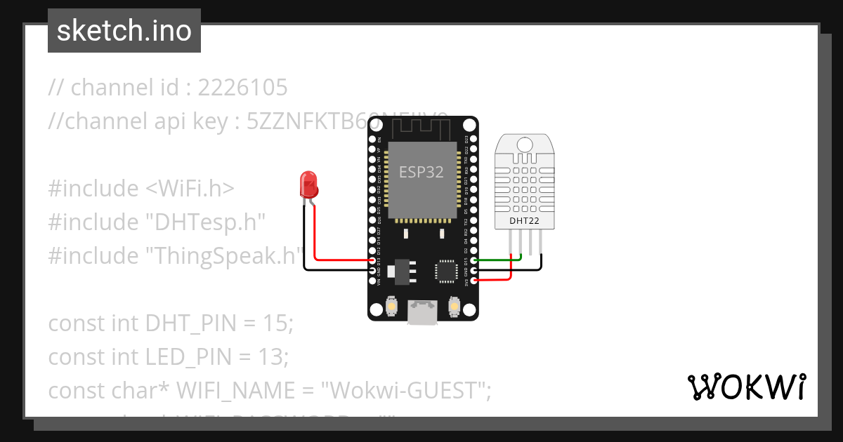Esp32 Dht22 Thingspeak 34 Wokwi Esp32 Stm32 Arduino Simulator
