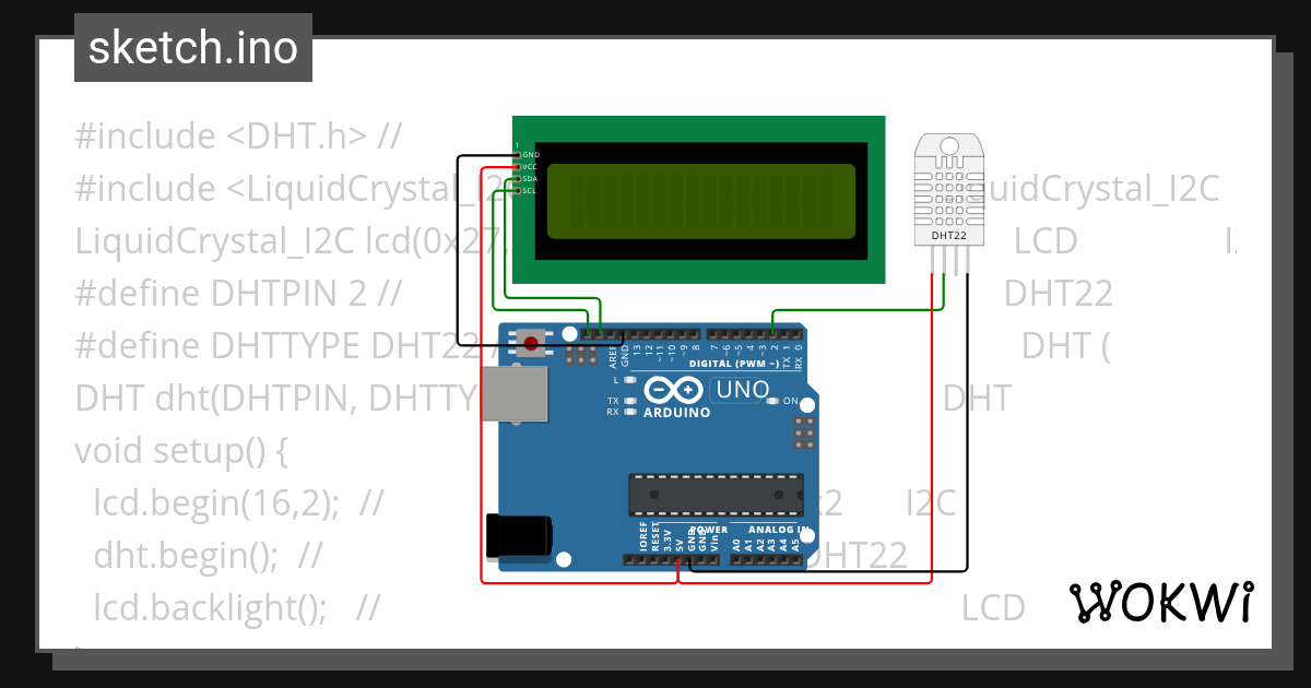 DHT22 LCD Copy - Wokwi ESP32, STM32, Arduino Simulator